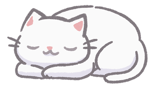 白猫【イラスト素材】 手描きのフリーイラスト素材「かわピク」